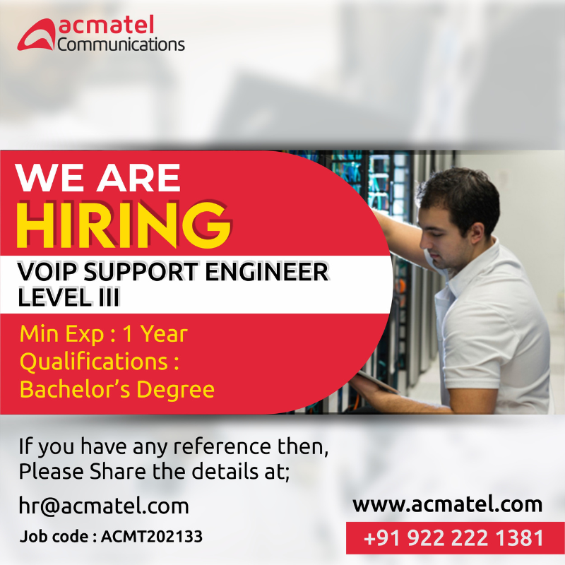 VOIP Support Engineer Level III Apply Now AcmaTel Communications voip-support-engineer-level-iii-apply-now-acmatel-communications
