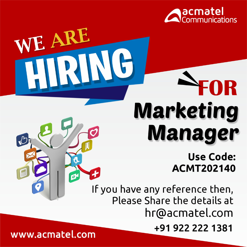 Marketing Manager - Develop and Implement Strategies | AcmaTel Communications